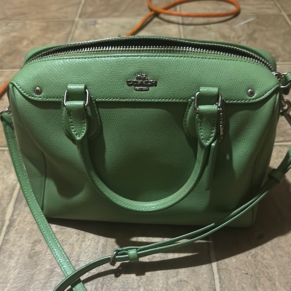 Coach | Bags | Coach Green Leather Handbag | Poshmark